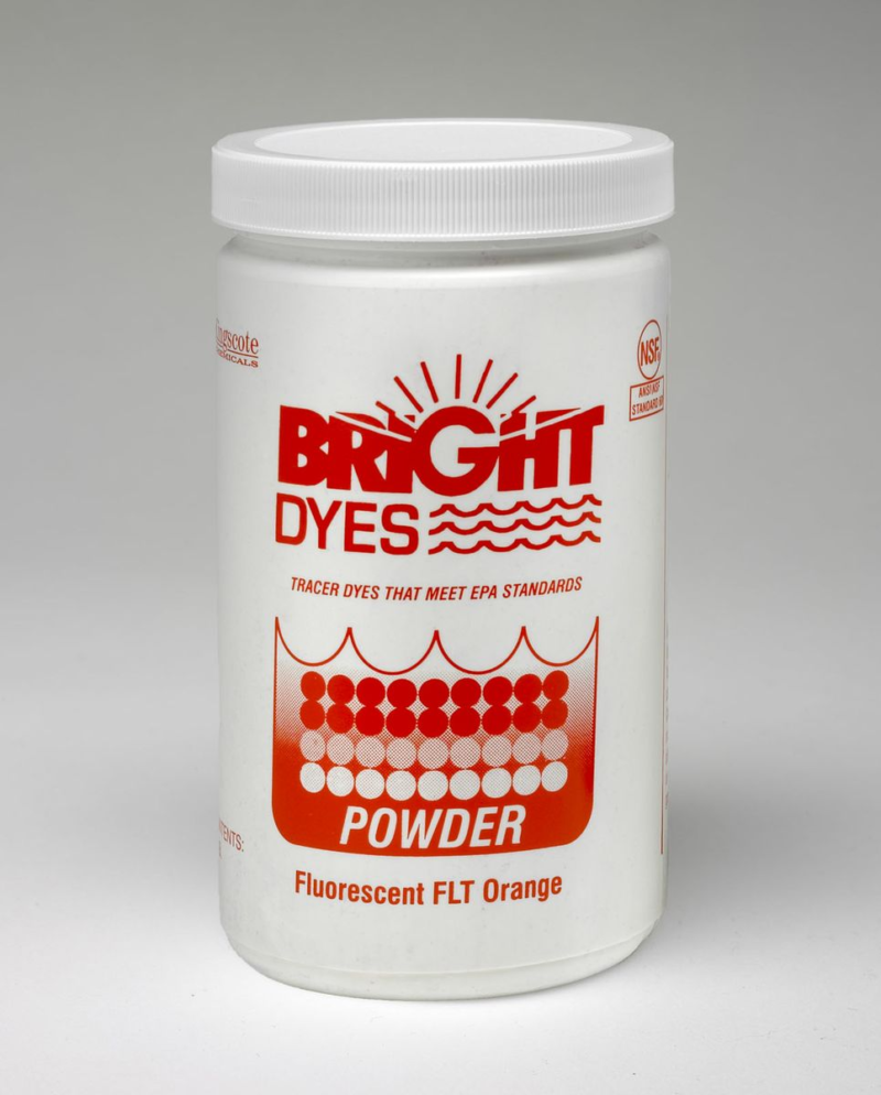 Water Tracer Dye: Fluorescent FLT Orange - Powder - Kingscote Chemicals